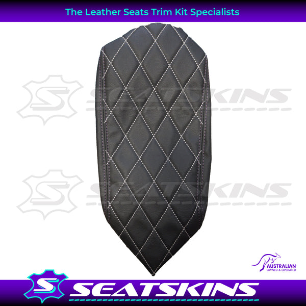 CONSOLE COVER FOR FORD BA BF WHITE DIAMOND AND PURPLE TWIN NEEDLE STIT ...