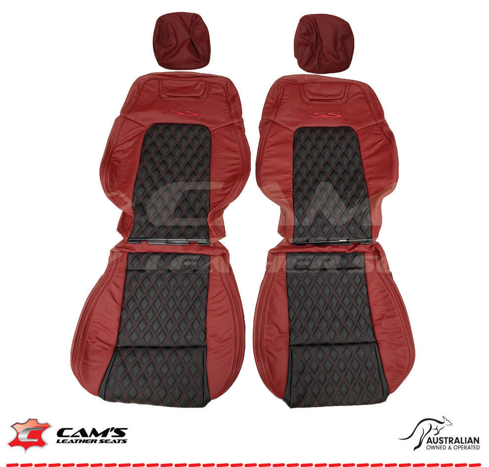 LEATHER SEATS TRIM KIT FOR VE SS SEDAN FRONT & REAR SEATS RED ONYX DIA ...