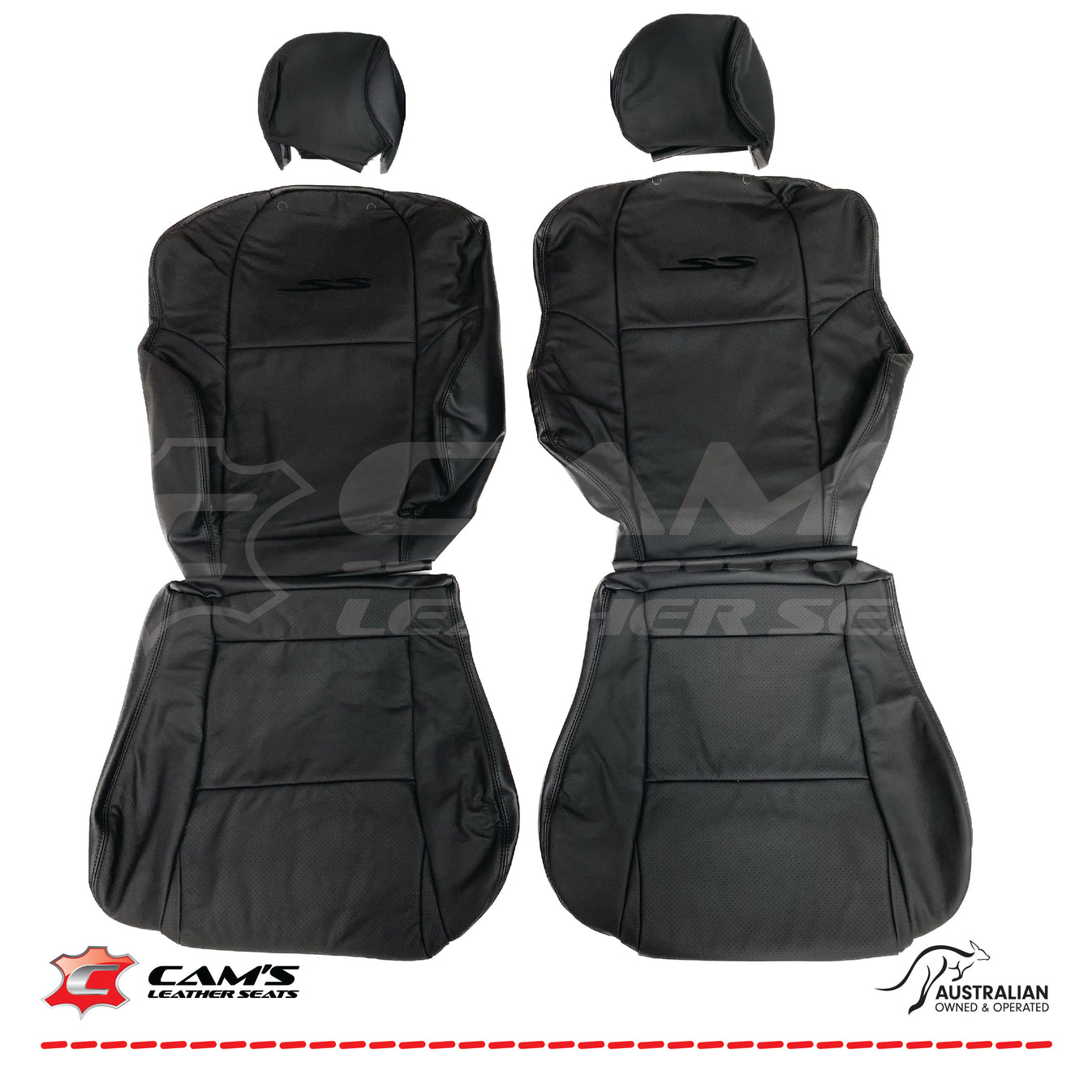 LEATHER SEATS TRIM KIT FOR HOLDEN VT/VX SS UTE BLACK WITH BLACK STITCH ...