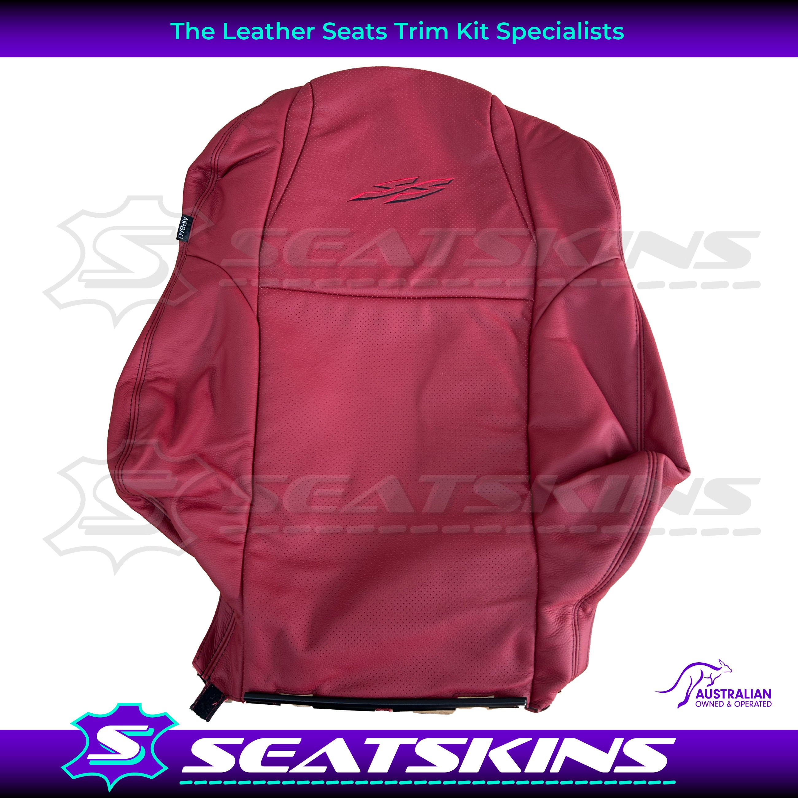 LEATHER TRIM FOR HOLDEN FRONT SEAT BACK REST VY/VZ SS RED HOT LH OR RH ...