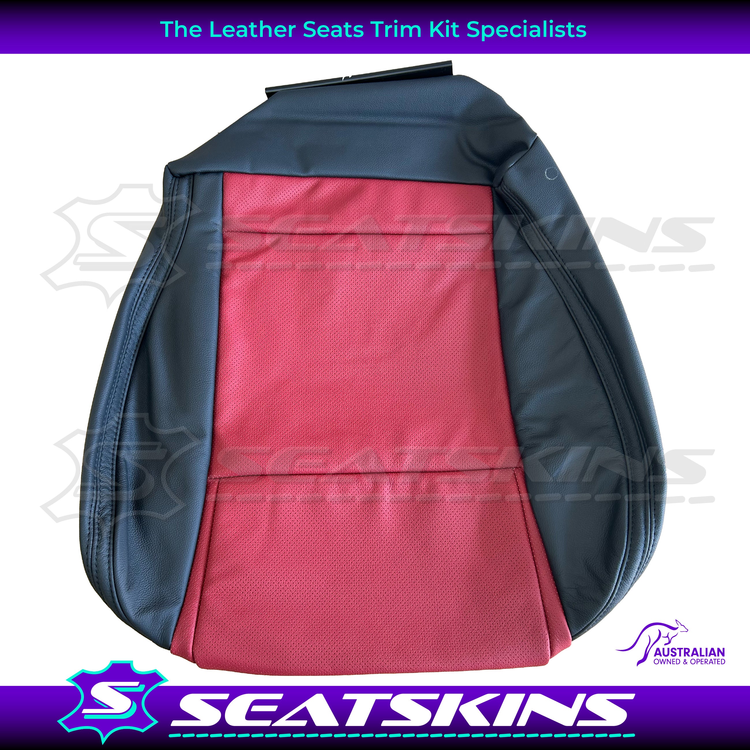 LEATHER TRIM FOR HOLDEN FRONT SEAT BASE VE SS SSV ONYX RED HOT LH OR R ...