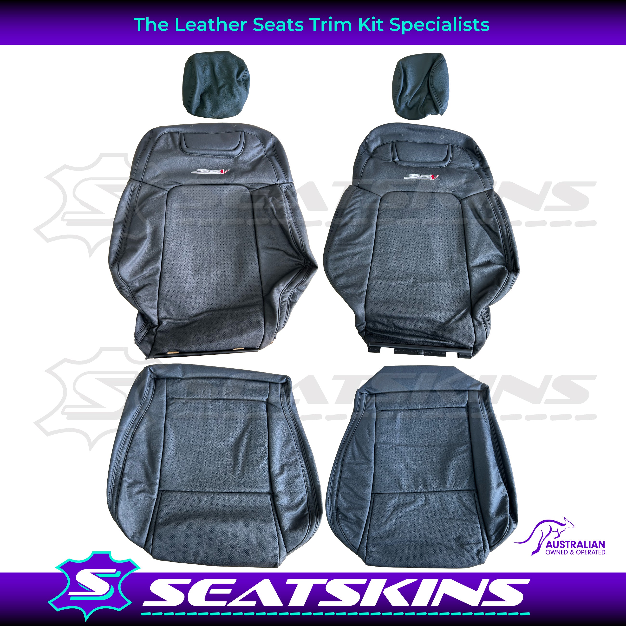 LEATHER SEATS TRIM KIT FOR HOLDEN VE SSV UTE SSV LOGO EMBROIDERED WITH ...