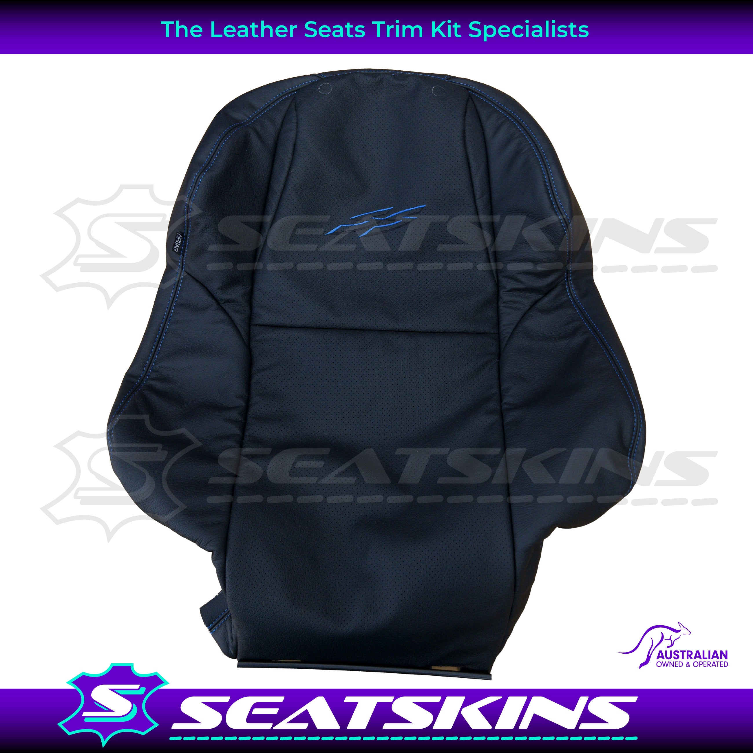 LEATHER SEATS TRIM KIT FOR HOLDEN VZ SS 2 FRONT SEATS BLUE SS ...