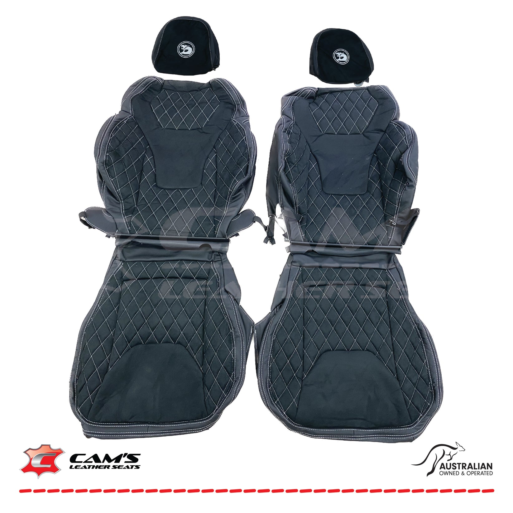 LEATHER SEATS TRIM KIT FOR HOLDEN VF GTS HSV STYLE BLACK SUEDE DIAMOND ...