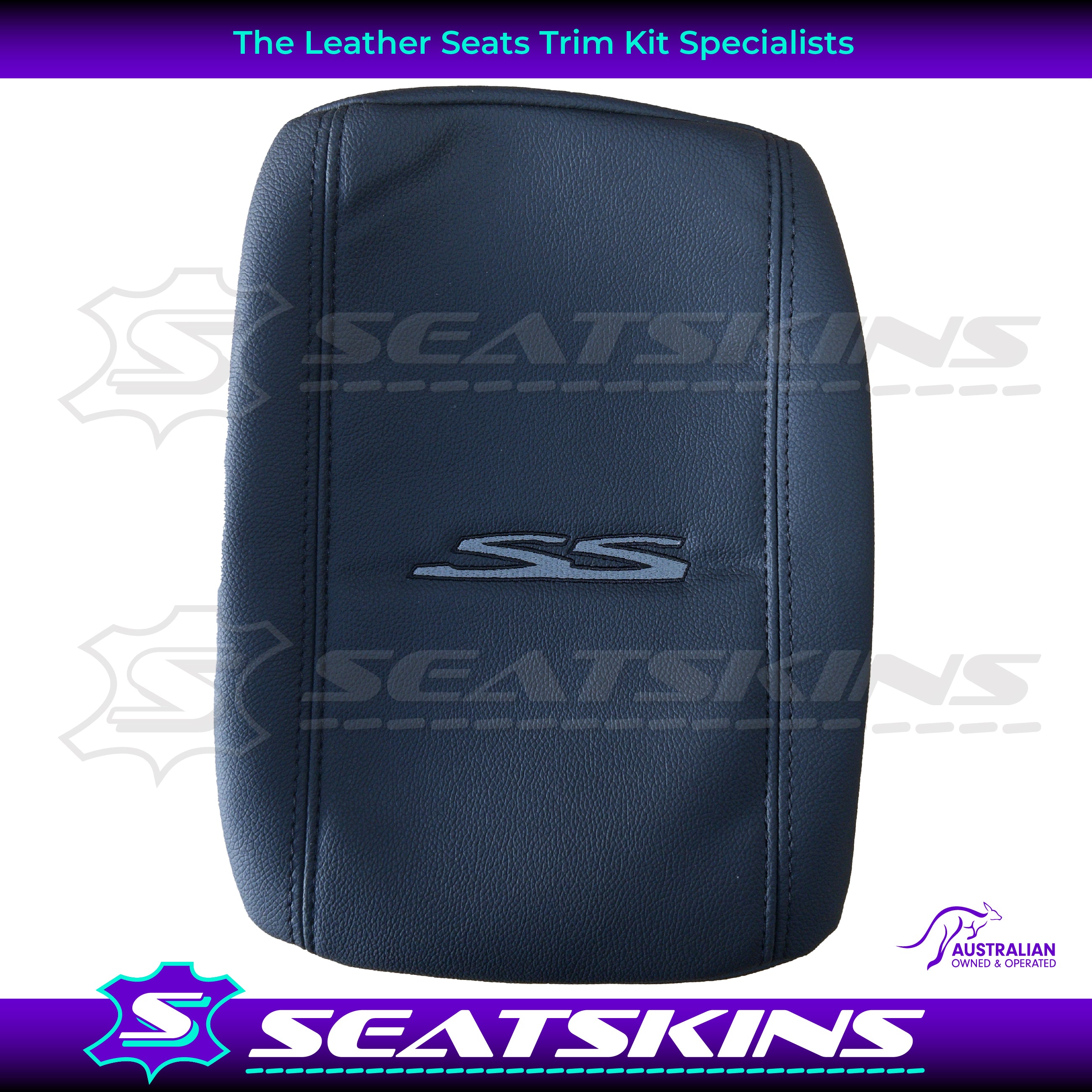 CONSOLE COVER FOR HOLDEN VE/VF ONYX BLACK LOW SHAPE GREY SS LOGO BLACK ...