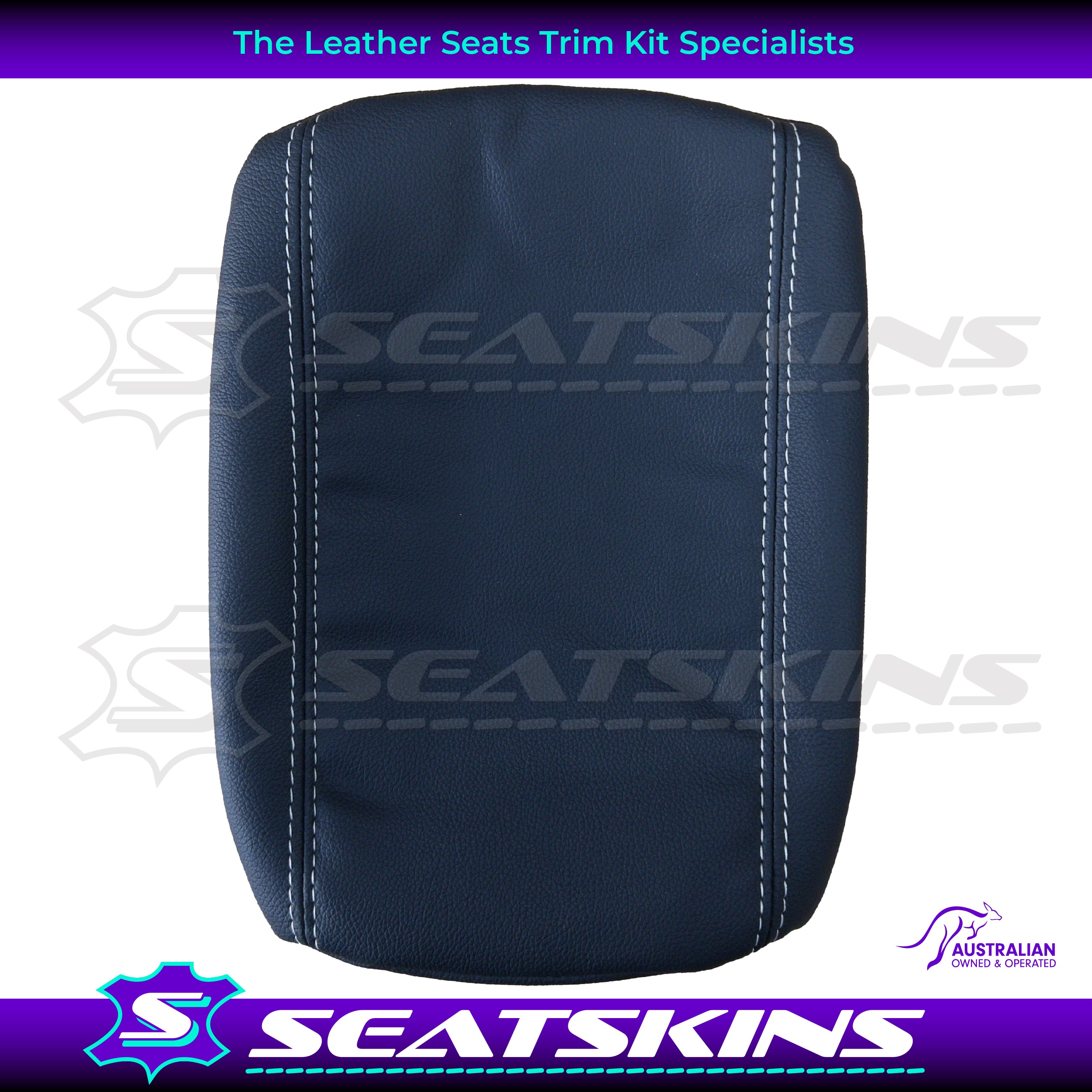 CONSOLE COVER FOR HOLDEN VE ONYX BLACK WHITE TWIN NEEDLE STITCHING ...